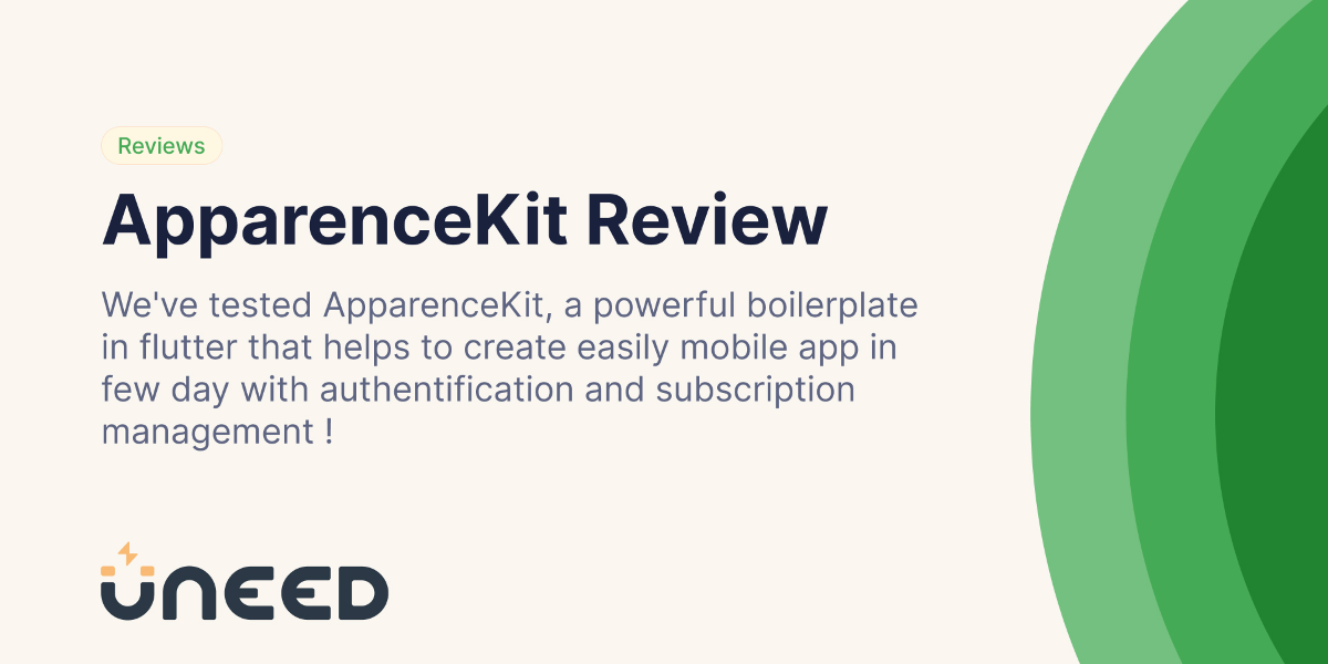 ApparenceKit Review - Create mobile App in a few day with this Flutter template | Uneed