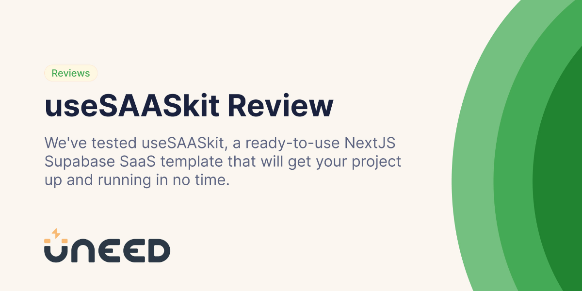 useSAASkit Review - The Next.js Supabase SaaS Template you need in 2025 | Uneed