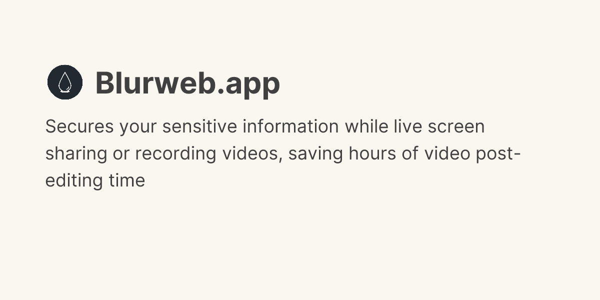 Blurweb.app on Uneed | Uneed