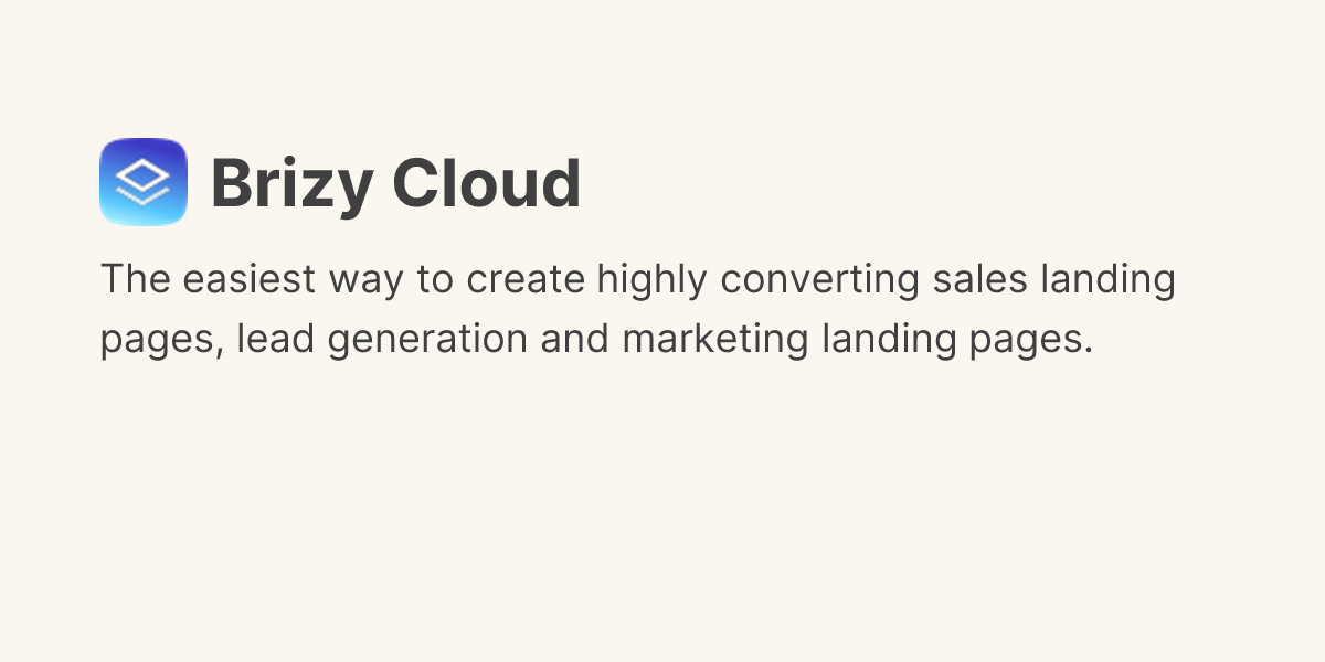 Brizy Cloud on Uneed | Uneed