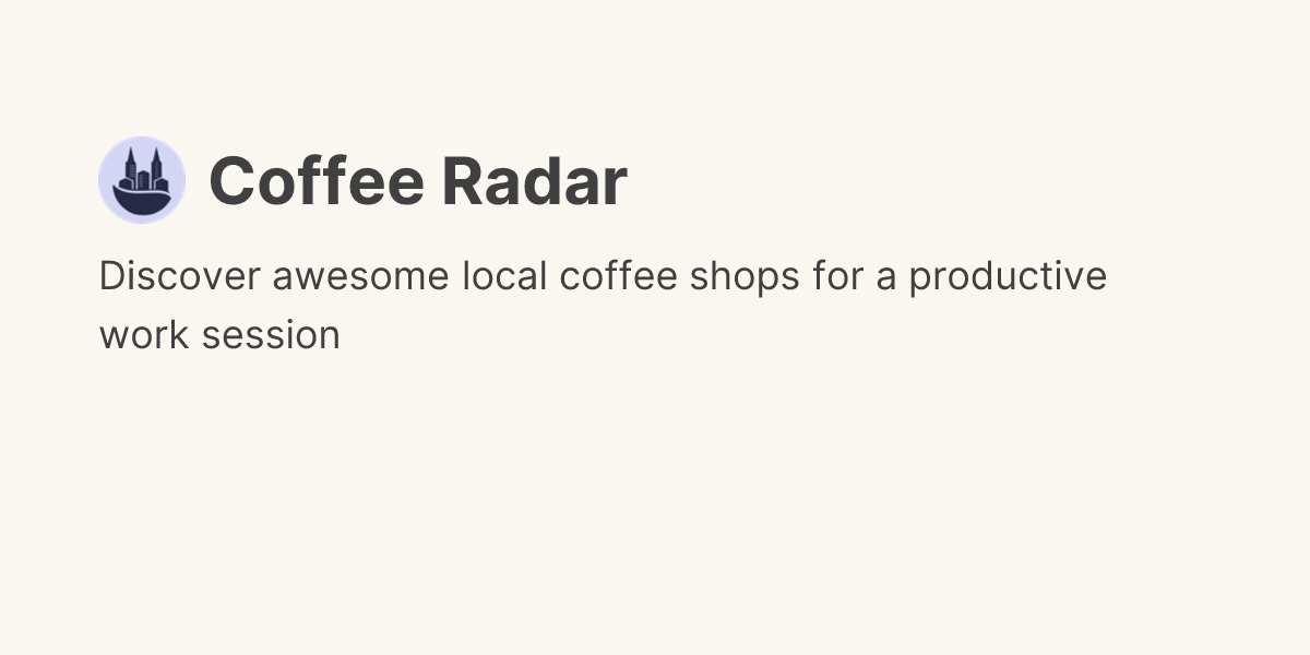 Coffee Radar on Uneed | Uneed