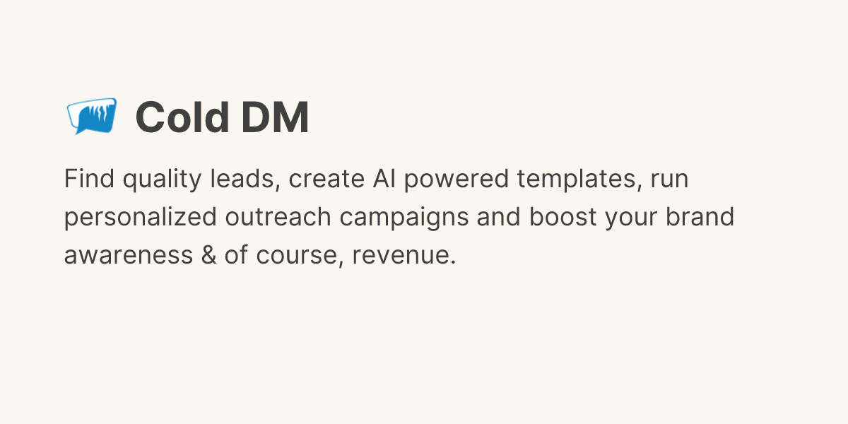 Cold DM on Uneed | Uneed