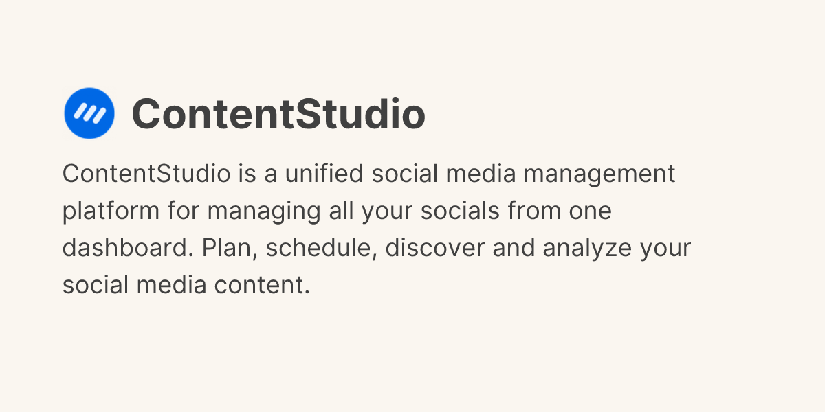 ContentStudio on Uneed | Uneed