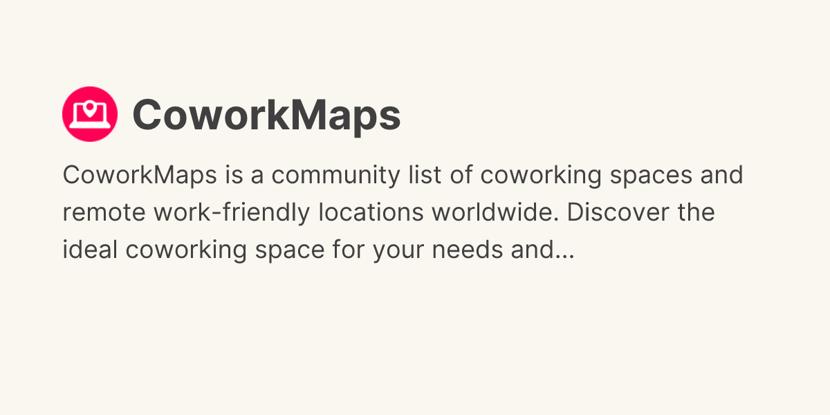 CoworkMaps on Uneed | Uneed