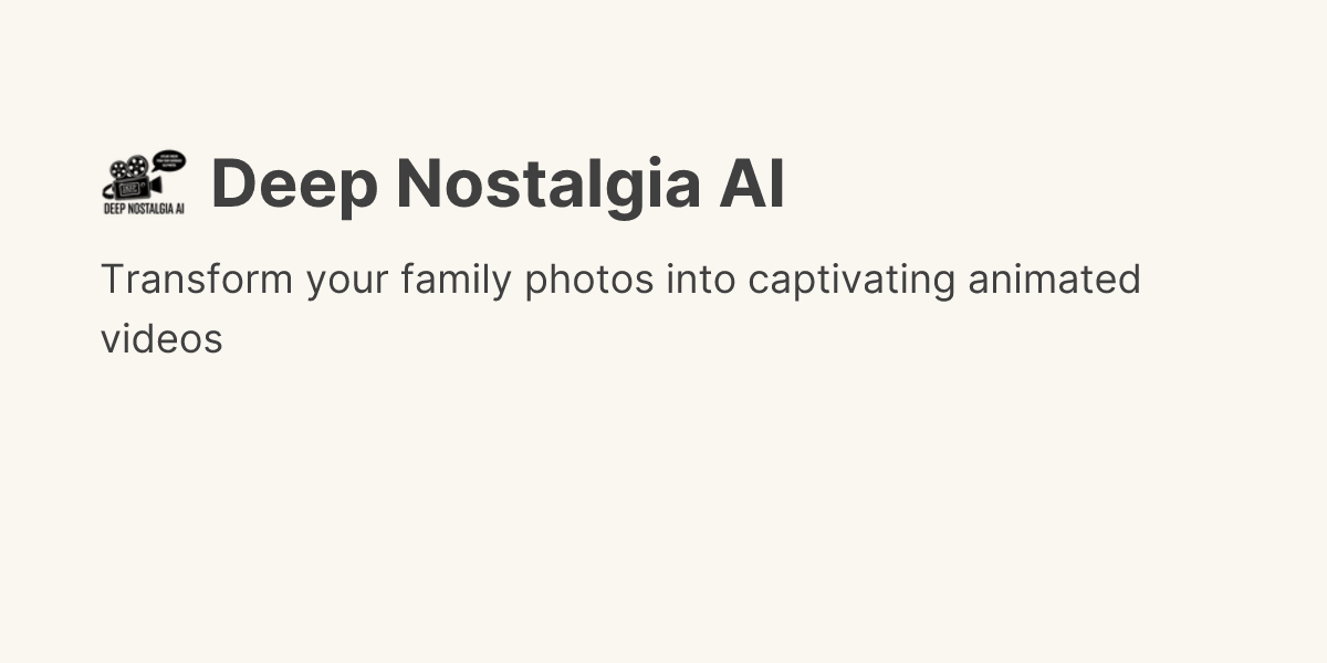 Deep Nostalgia AI on Uneed | Uneed