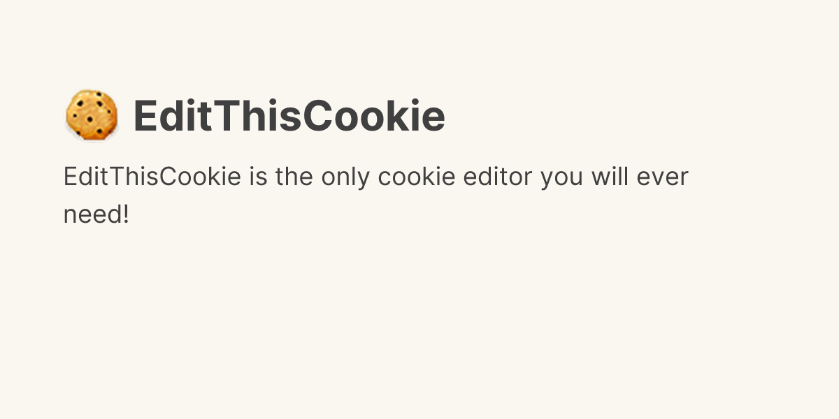 EditThisCookie on Uneed | Uneed