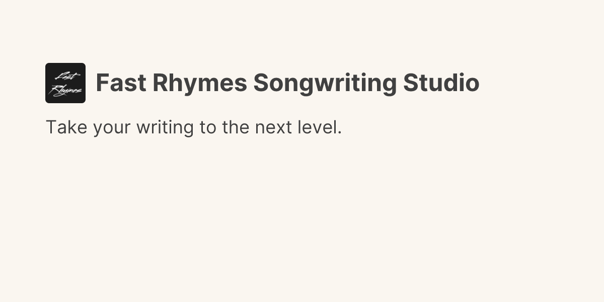 Fast Rhymes Songwriting Studio on Uneed | Uneed