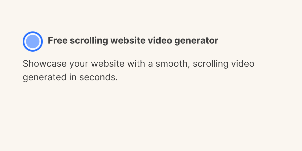 Free scrolling website video generator on Uneed | Uneed
