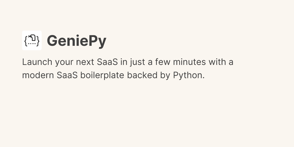 GeniePy on Uneed | Uneed