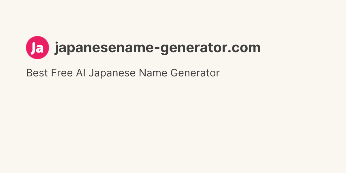 japanesename-generator.com on Uneed | Uneed