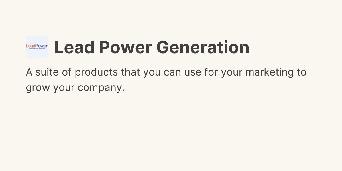 Lead Power Generation on Uneed | Uneed