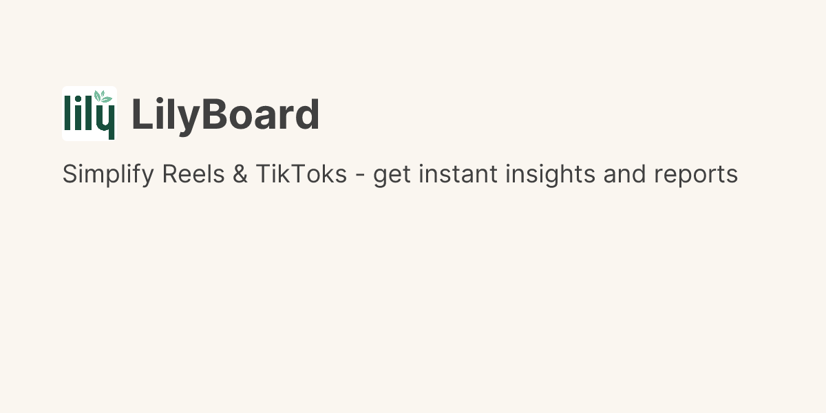 LilyBoard on Uneed | Uneed