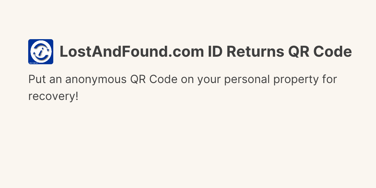 LostAndFound.com ID Returns QR Code on Uneed | Uneed