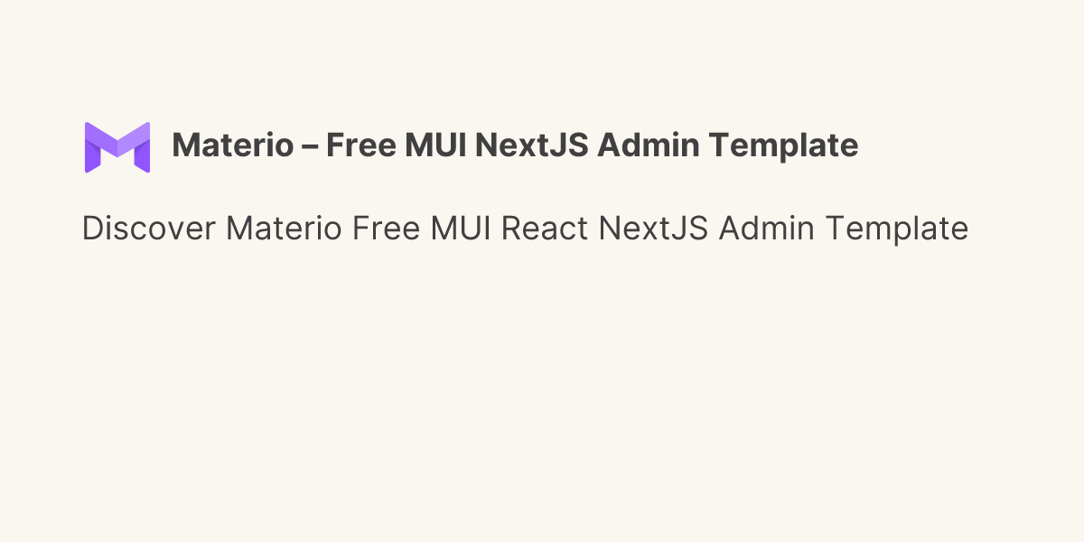 Materio – Free MUI NextJS Admin Template on Uneed | Uneed