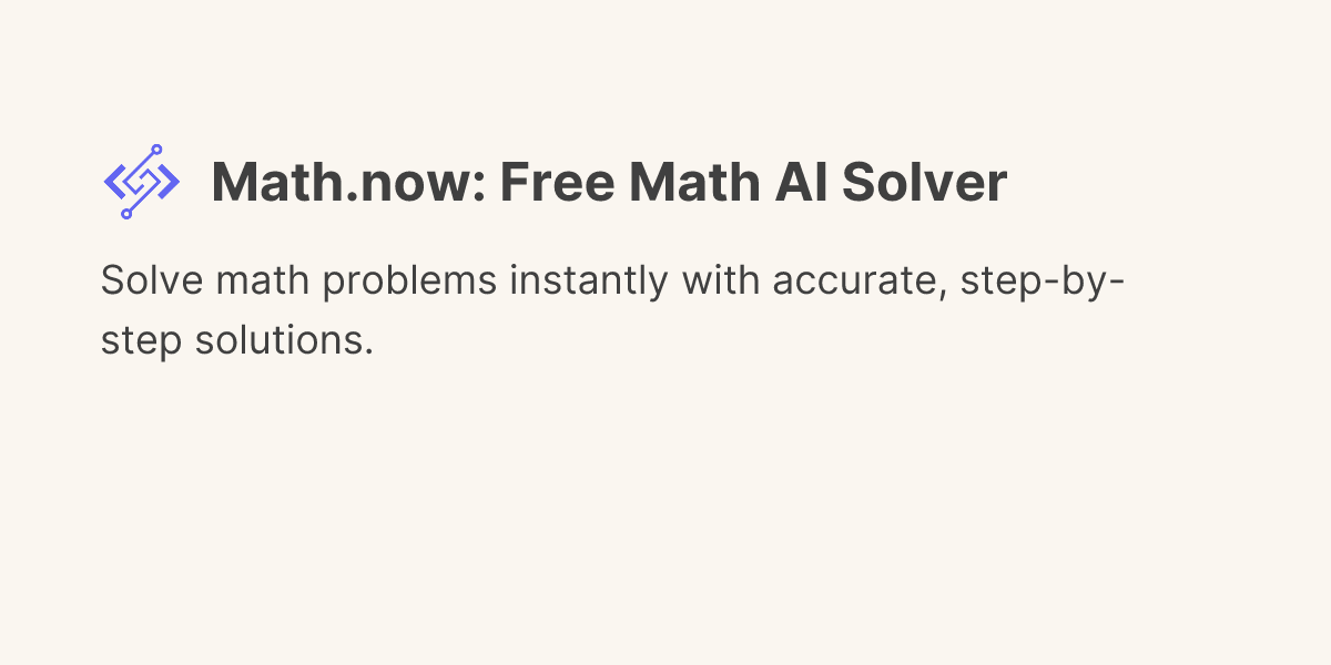 Math.now: Free Math AI Solver on Uneed | Uneed