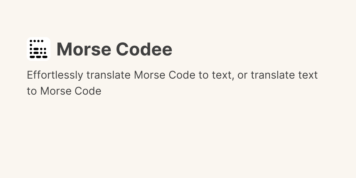 Morse Codee on Uneed | Uneed