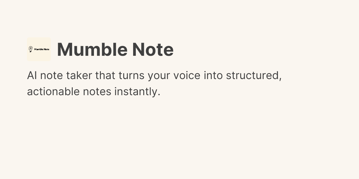 Mumble Note on Uneed | Uneed