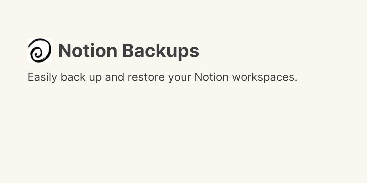 Notion Backups on Uneed | Uneed