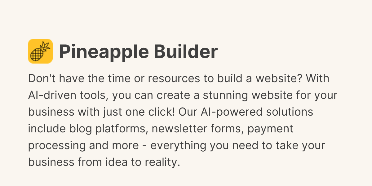Pineapple Builder on Uneed | Uneed