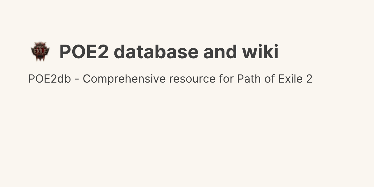POE2 database and wiki on Uneed | Uneed