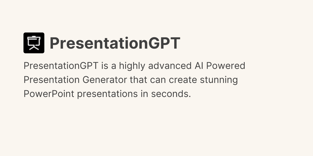 PresentationGPT on Uneed | Uneed