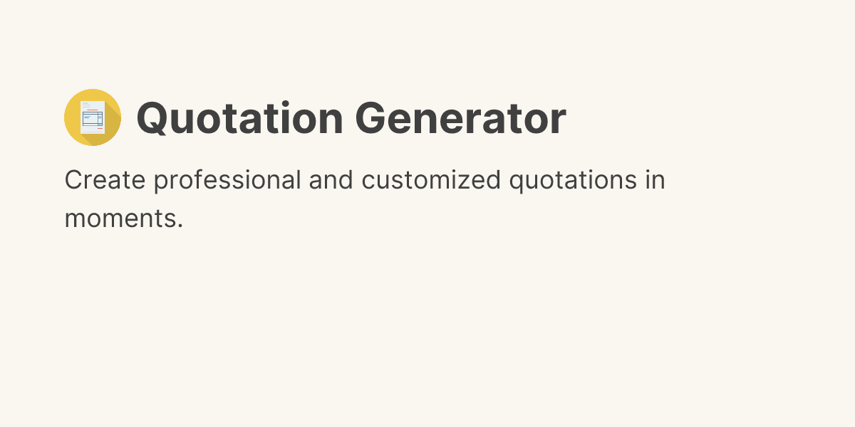 Quotation Generator on Uneed | Uneed