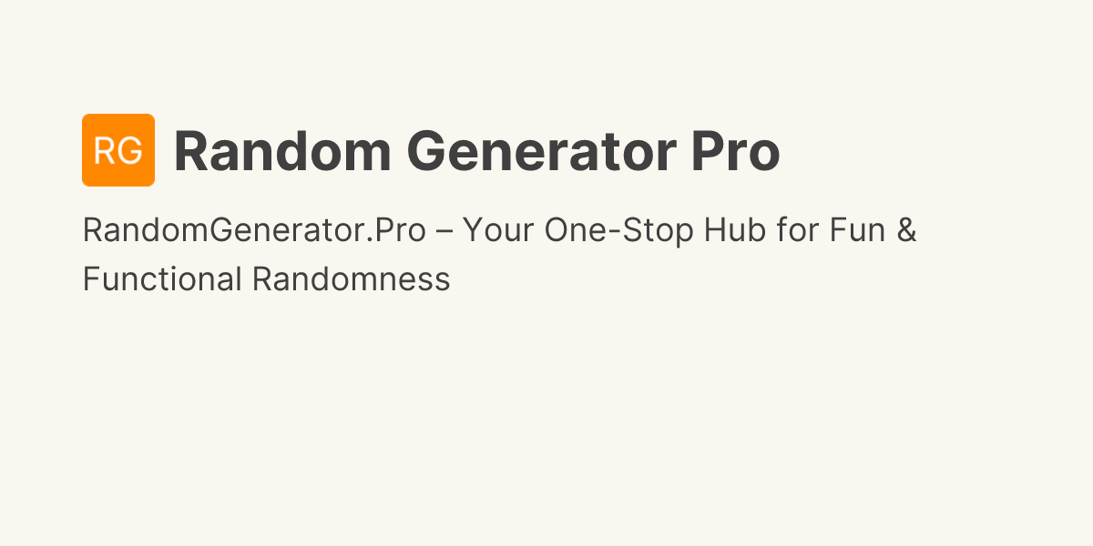 Random Generator Pro on Uneed | Uneed