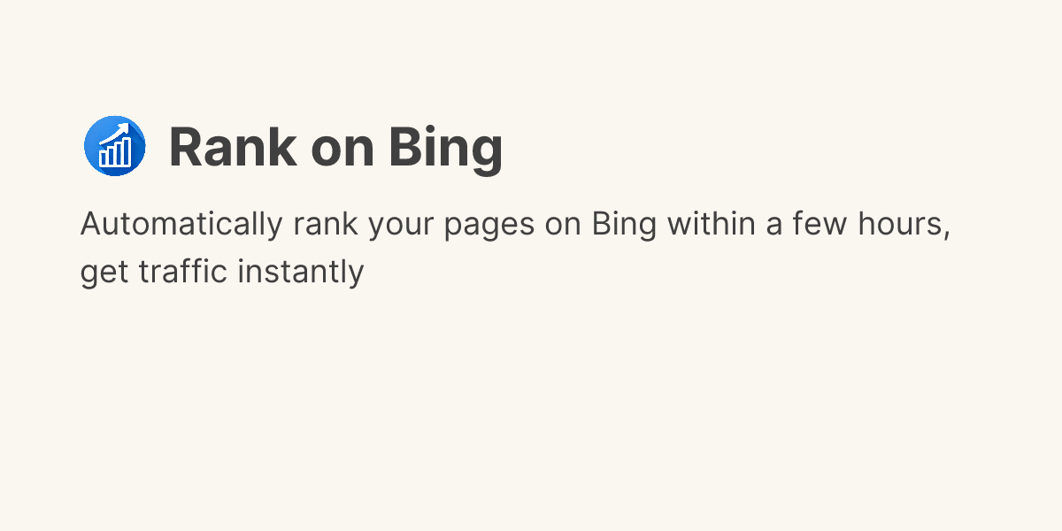 Rank on Bing on Uneed | Uneed