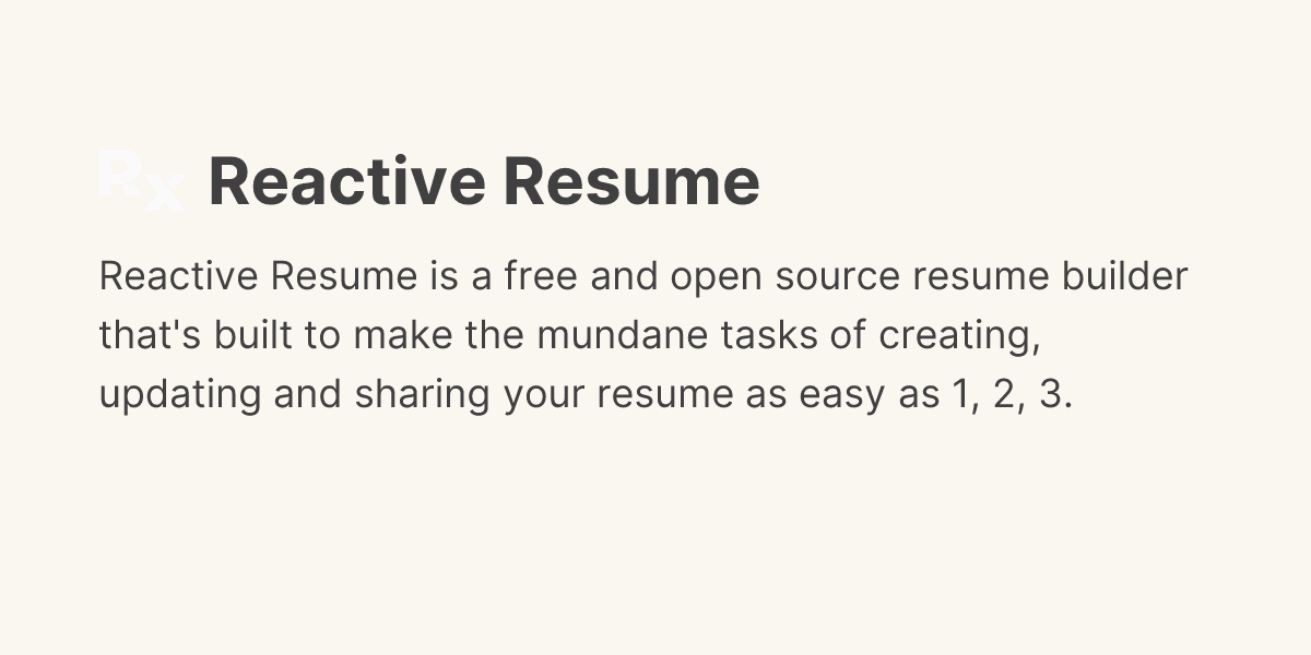 Reactive Resume on Uneed | Uneed