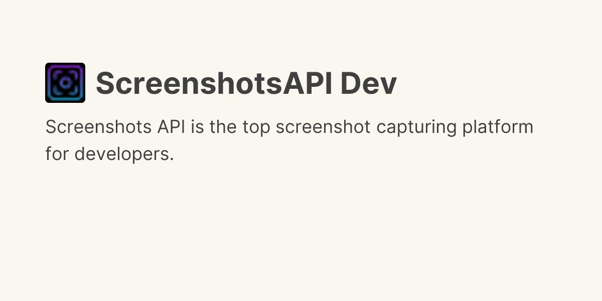 ScreenshotsAPI Dev on Uneed | Uneed