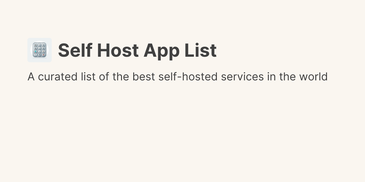 Self Host App List on Uneed | Uneed