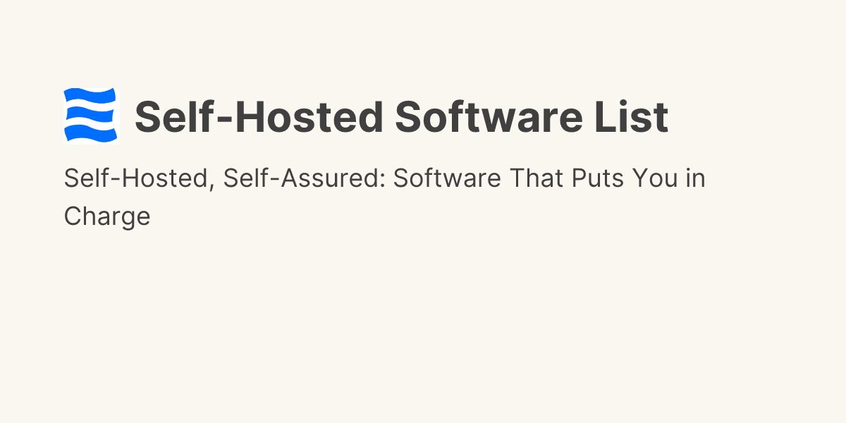Self-Hosted Software List on Uneed | Uneed