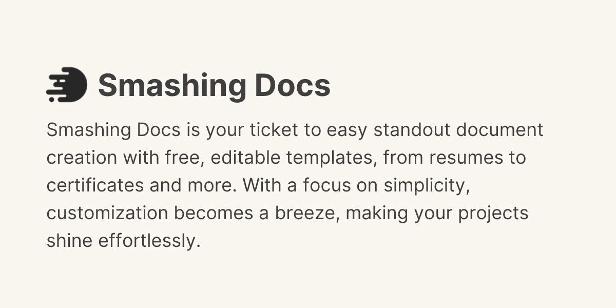 Smashing Docs on Uneed | Uneed