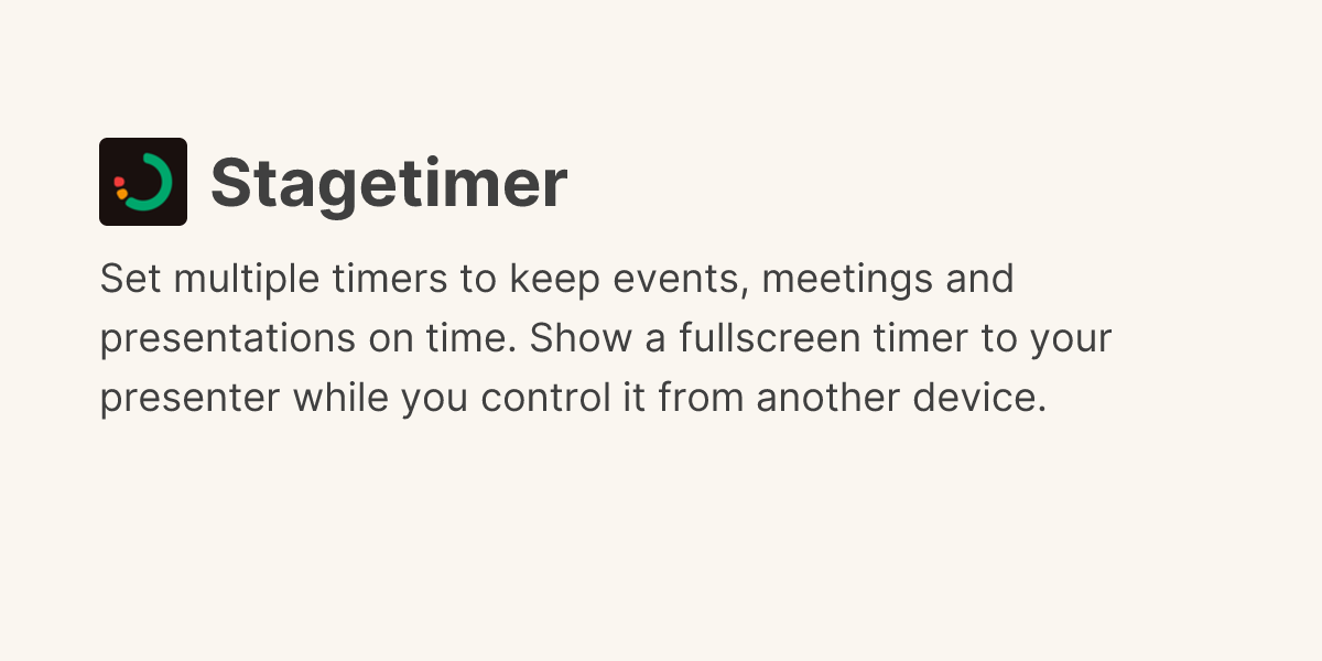 Stagetimer on Uneed | Uneed