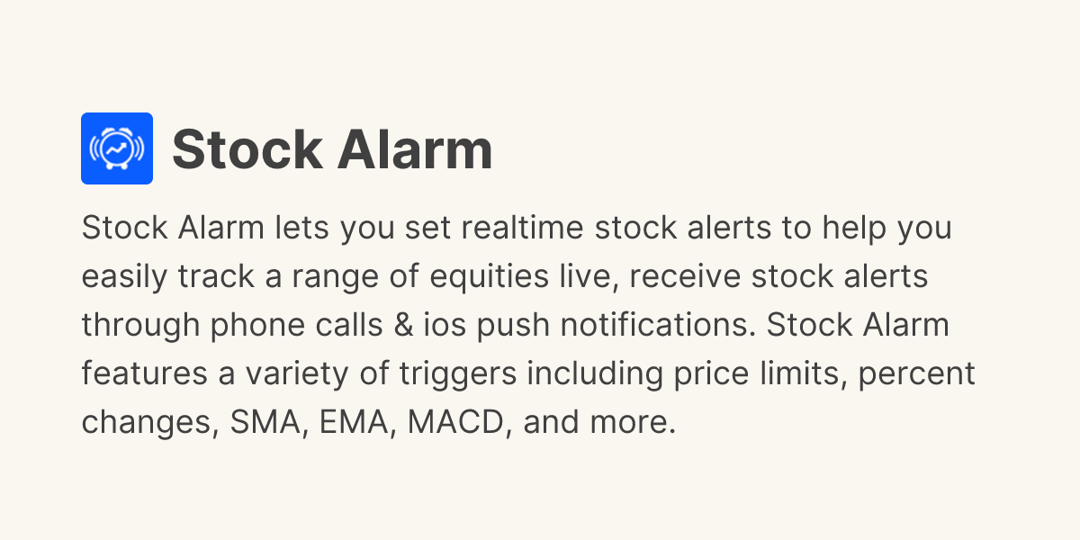 Stock Alarm on Uneed | Uneed