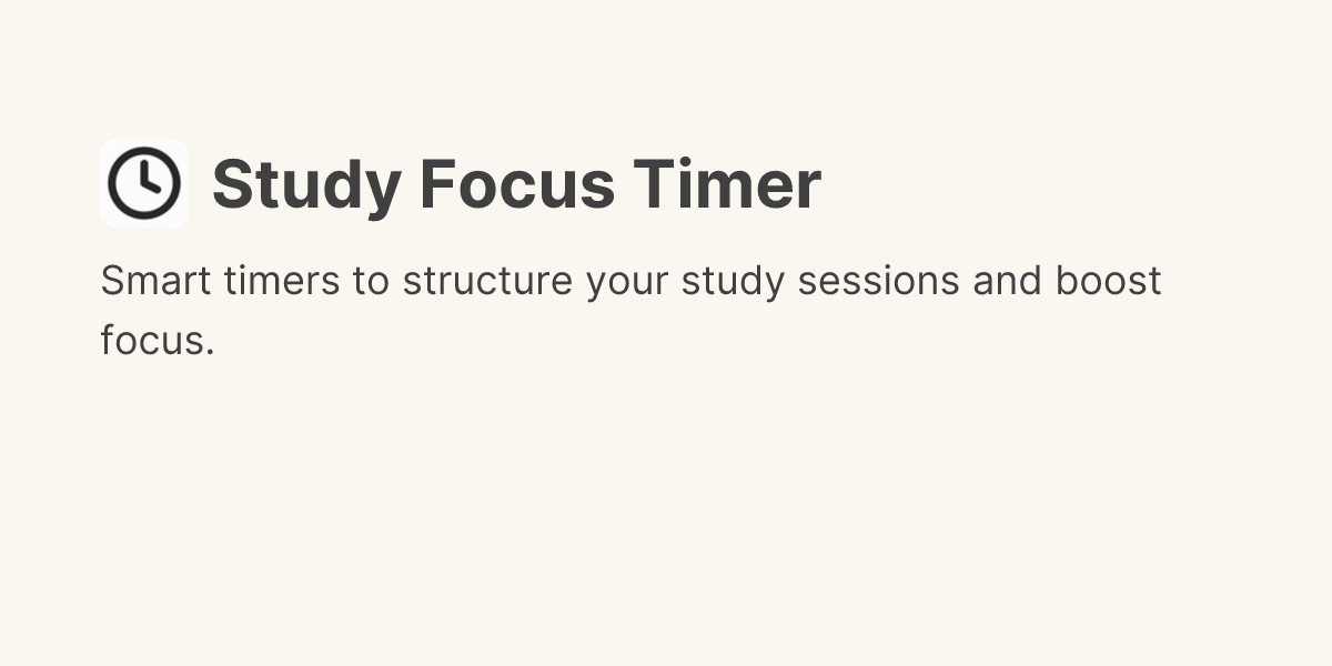 Study Focus Timer on Uneed | Uneed
