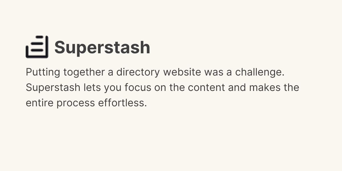 Superstash on Uneed | Uneed