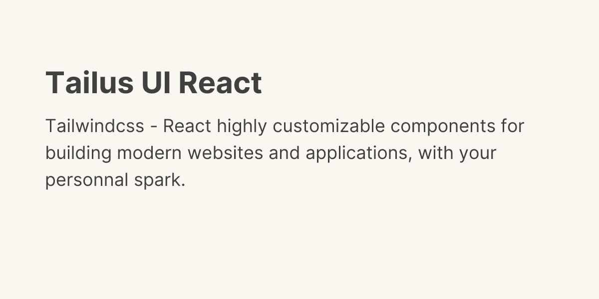 Tailus UI React on Uneed | Uneed