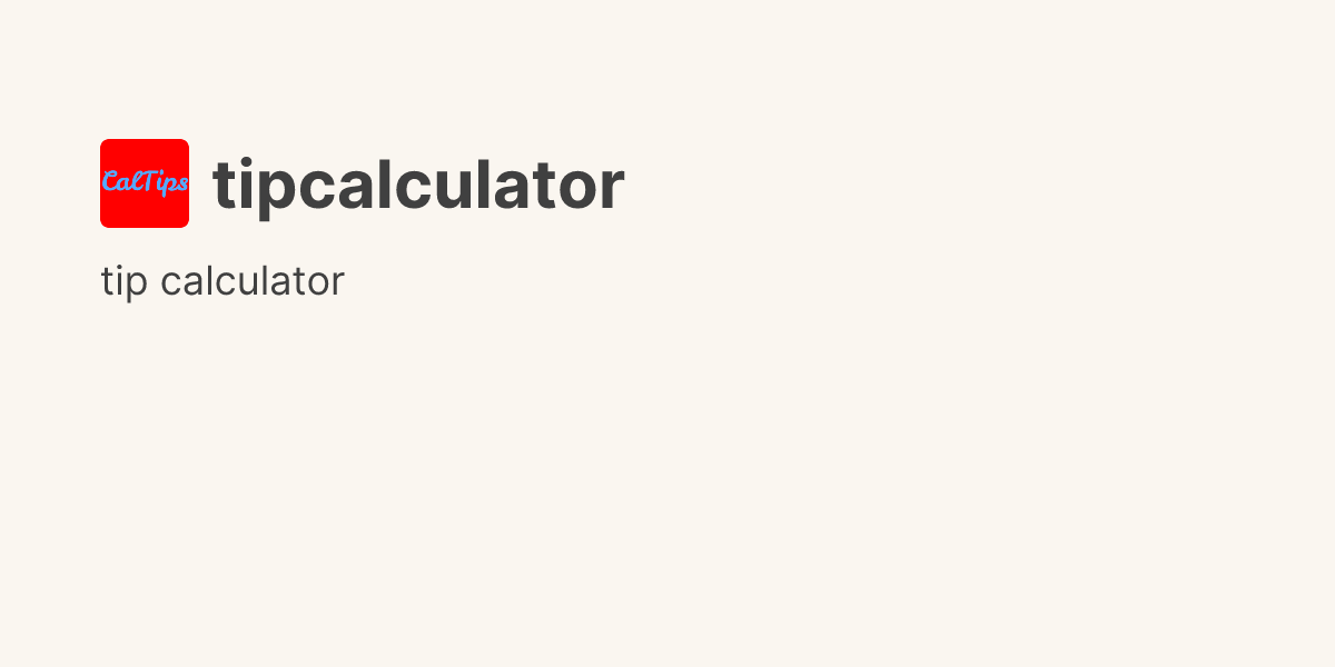 tipcalculator on Uneed | Uneed