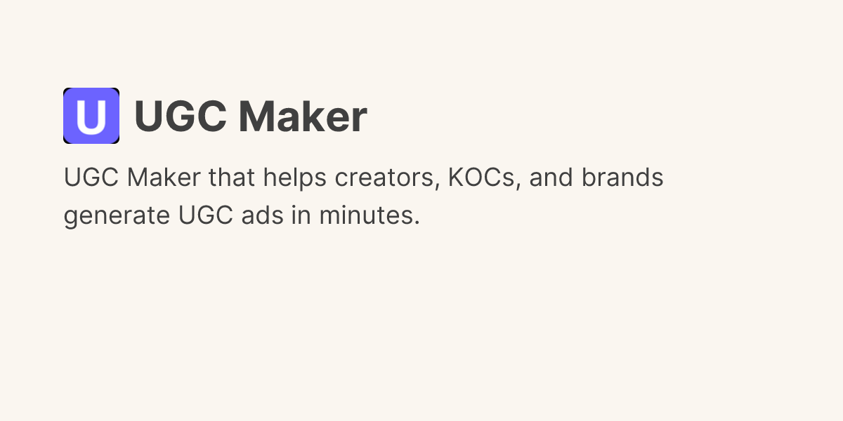 UGC Maker on Uneed | Uneed