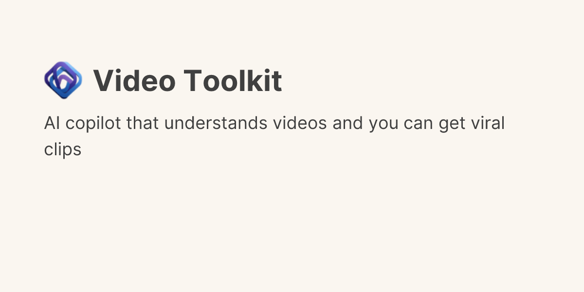Video Toolkit on Uneed | Uneed