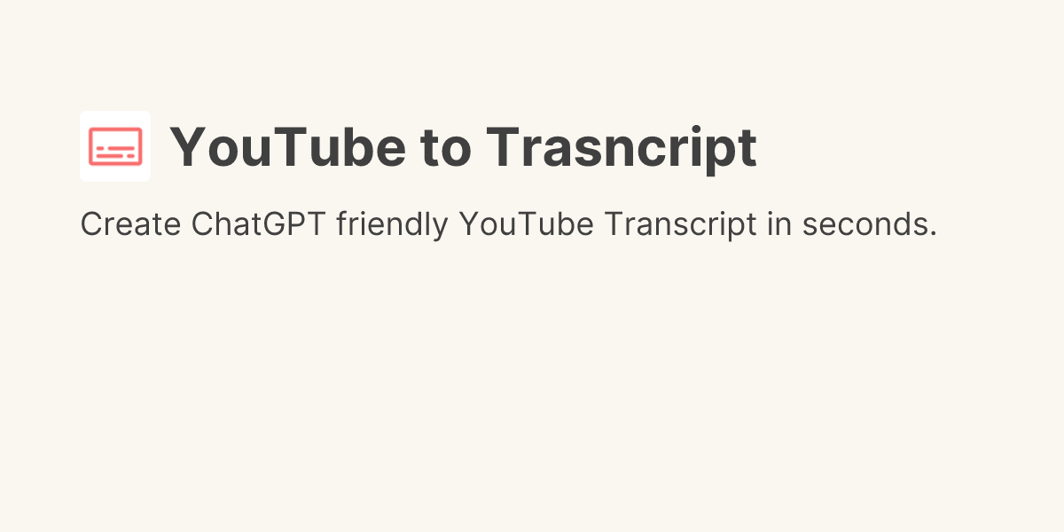 YouTube to Trasncript on Uneed | Uneed