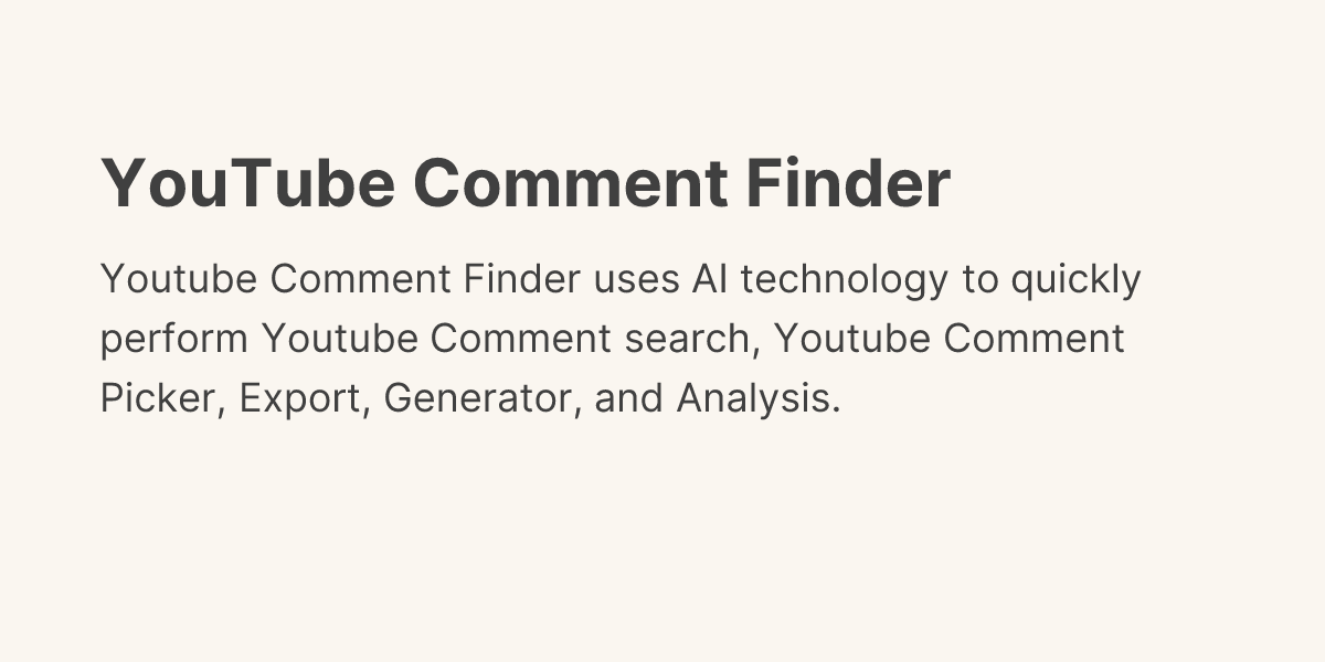 YouTube Comment Finder on Uneed | Uneed
