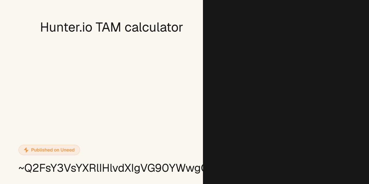 Hunter.io TAM calculator on Uneed | Uneed